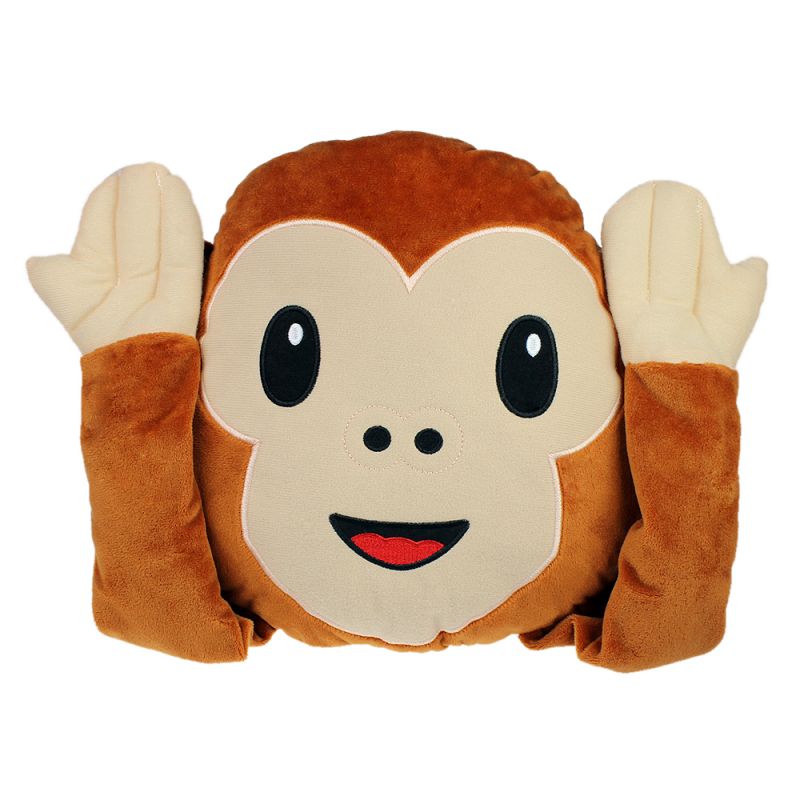 Emoticon Kissen - Affe 3in1 - Augen zu Ohren zu Mund zu