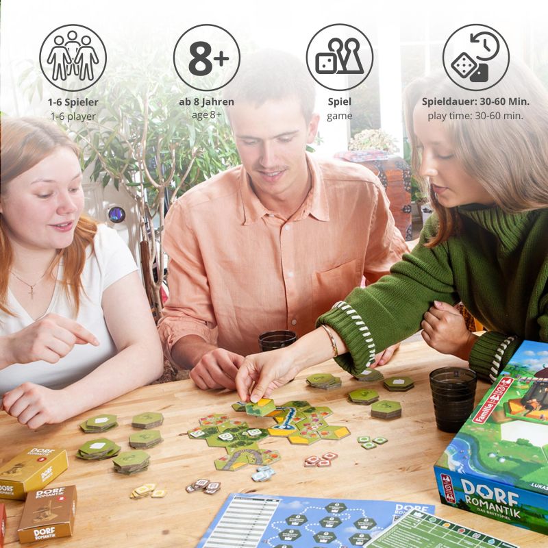 Familienspiel Dorfromantik - Brettspiel für 1 bis 6 Spieler